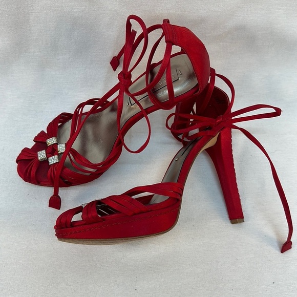 BCBGMaxAzria | Shoes | Red Satin High Heels By Bcbg Elise 7m | Poshmark